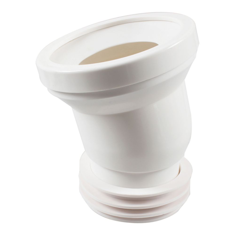 Flomasta Rigid 14° Angled Pan Connector White 179.4mm - Screwfix