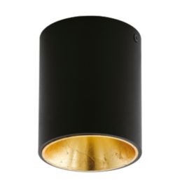 Eglo Polasso LED Ceiling Light Black/Gold 3.3W 340lm - Screwfix