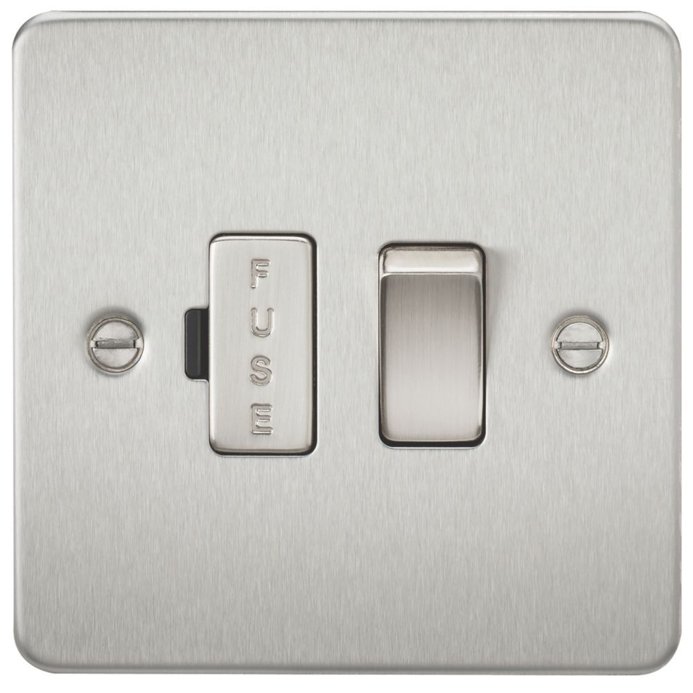 Knightsbridge 13A Switched Fused Spur Brushed Chrome - Screwfix