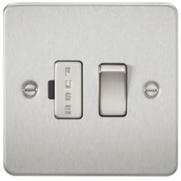 Knightsbridge 13A Switched Fused Spur Brushed Chrome - Screwfix