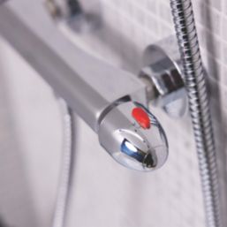 ETAL Dew Exposed Single Outlet Thermostatic Chrome Shower Valve - Screwfix