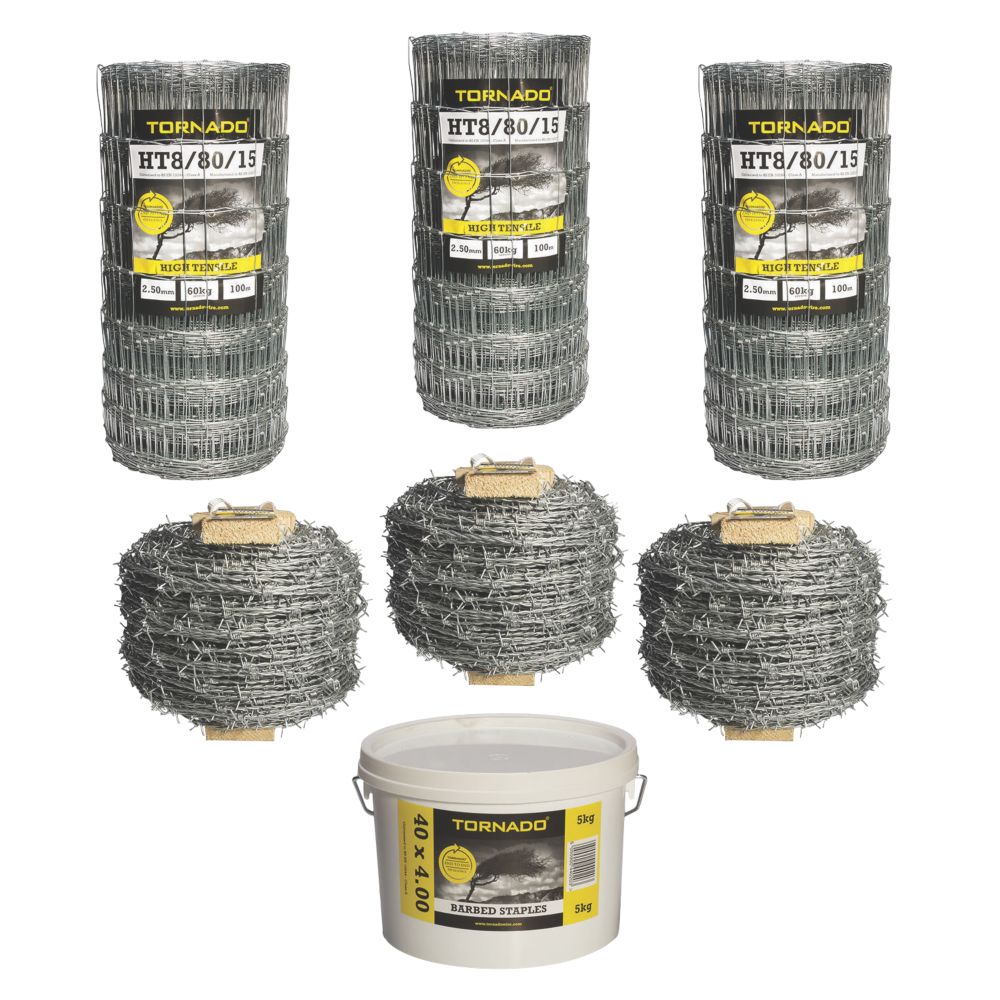 Tornado HT8-80-15 High Tensile Stock Fencing Bundle - Screwfix