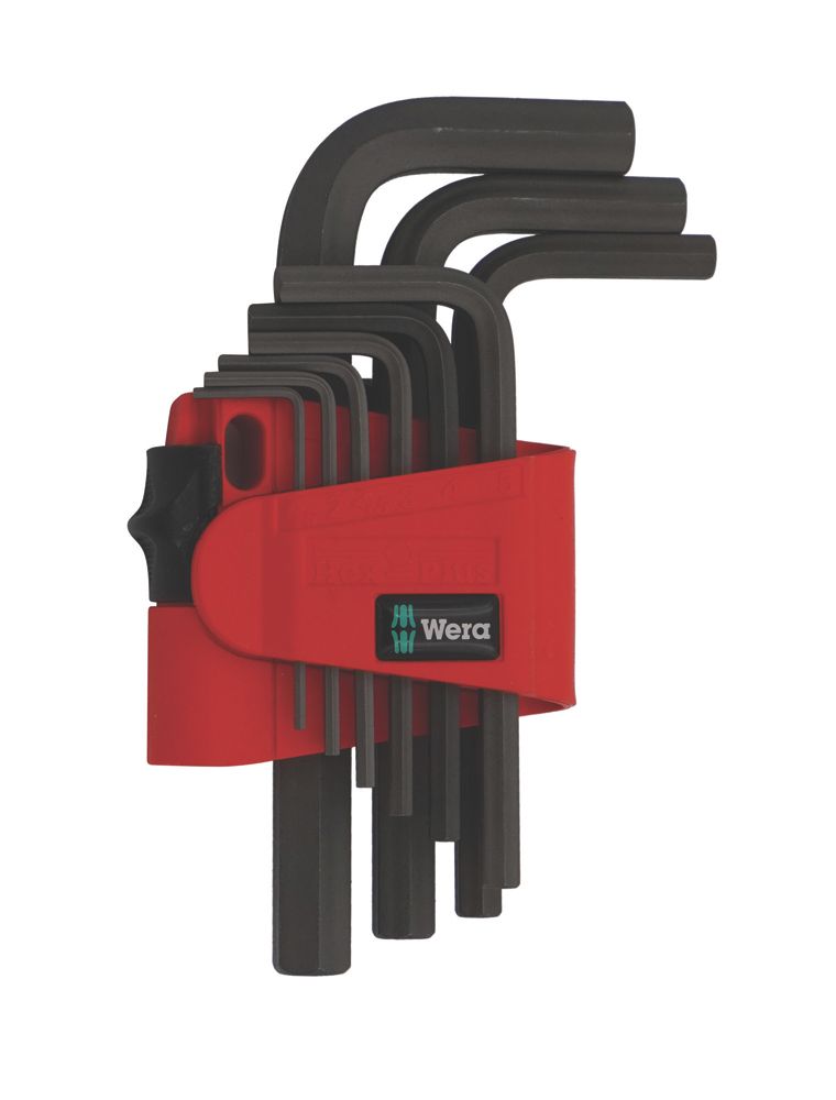Wera 950/9 Blacklaser Metric Hex-Plus 7 L-Key Set 9 Pieces - Screwfix