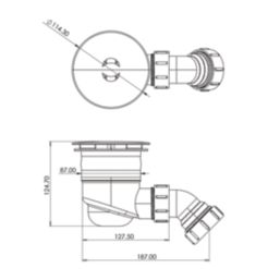 Top-Fix Shower Waste Chrome 90mm - Screwfix