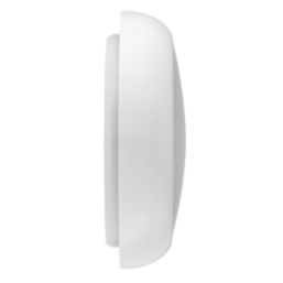 Saxby HeroPro Mini Outdoor Maintained Emergency Round LED Bulkhead With Microwave Sensor Gloss ...