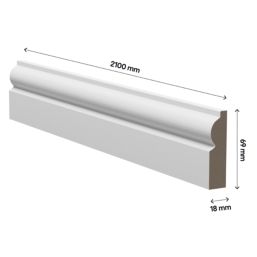 Essentials Primed MDF Torus Architrave 2100mm x 69mm x 18mm 5 Pack ...