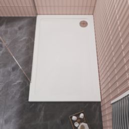 ETAL Pearlstone Matrix Rectangular Shower Tray White 1200mm x 800mm x ...