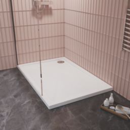 ETAL Pearlstone Matrix Rectangular Shower Tray White 1200mm x 800mm x ...