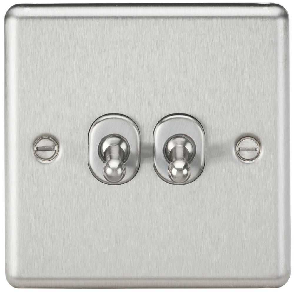 Knightsbridge 10AX 2-Gang 2-Way Light Switch Brushed Chrome - Screwfix Knightsbridge 10AX 2-Gang 2-Way Light Switch Brushed Chrome - Screwfix