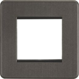 Knightsbridge Screwless 2-Module Modular Faceplate Smoked Bronze - Screwfix