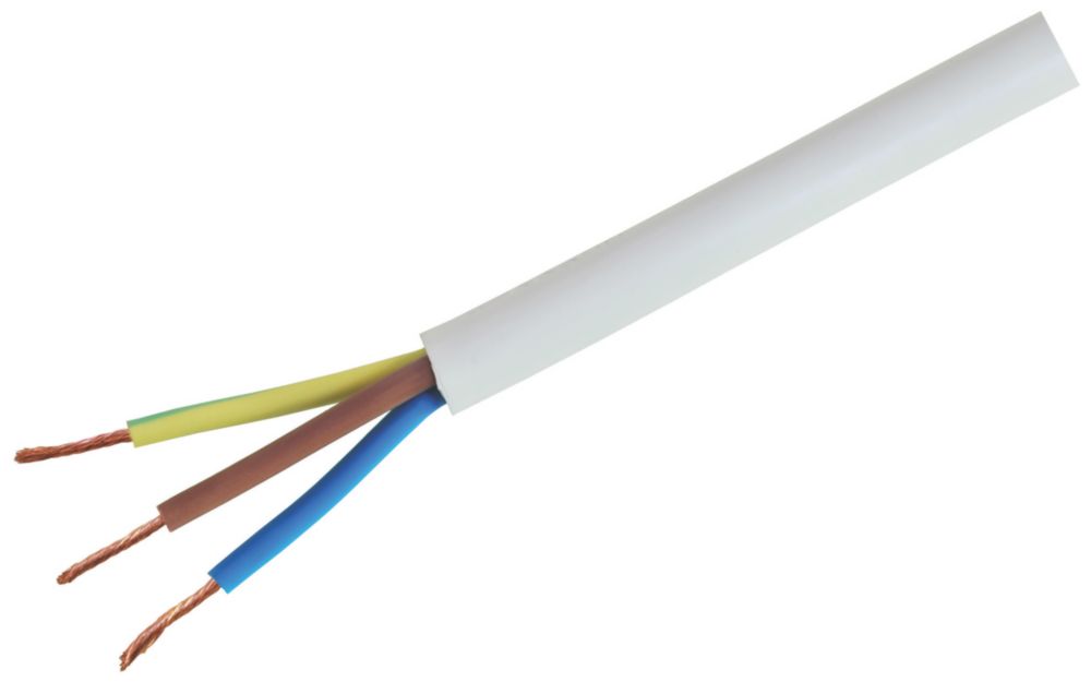 Time 3183Y White 3-Core 1mm² Flexible Cable 50m Drum | Cable | Screwfix.com