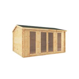 Mercia Home Office Director 14' x 11' (Nominal) Apex Timber Log Cabin ...