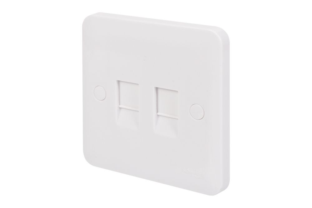 Schneider Electric Lisse 1-Gang Double RJ45 Ethernet Socket White ...
