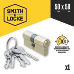 Smith & Locke 6-Pin Cylinder Lock 50-50 (100mm) Brass - Screwfix