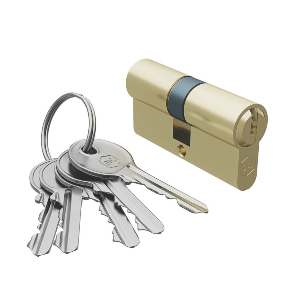 Smith & Locke 6-Pin Cylinder Lock 50-50 (100mm) Brass - Screwfix