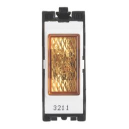 Contactum Amber Neon Power Indicator with White Inserts 230V - Screwfix