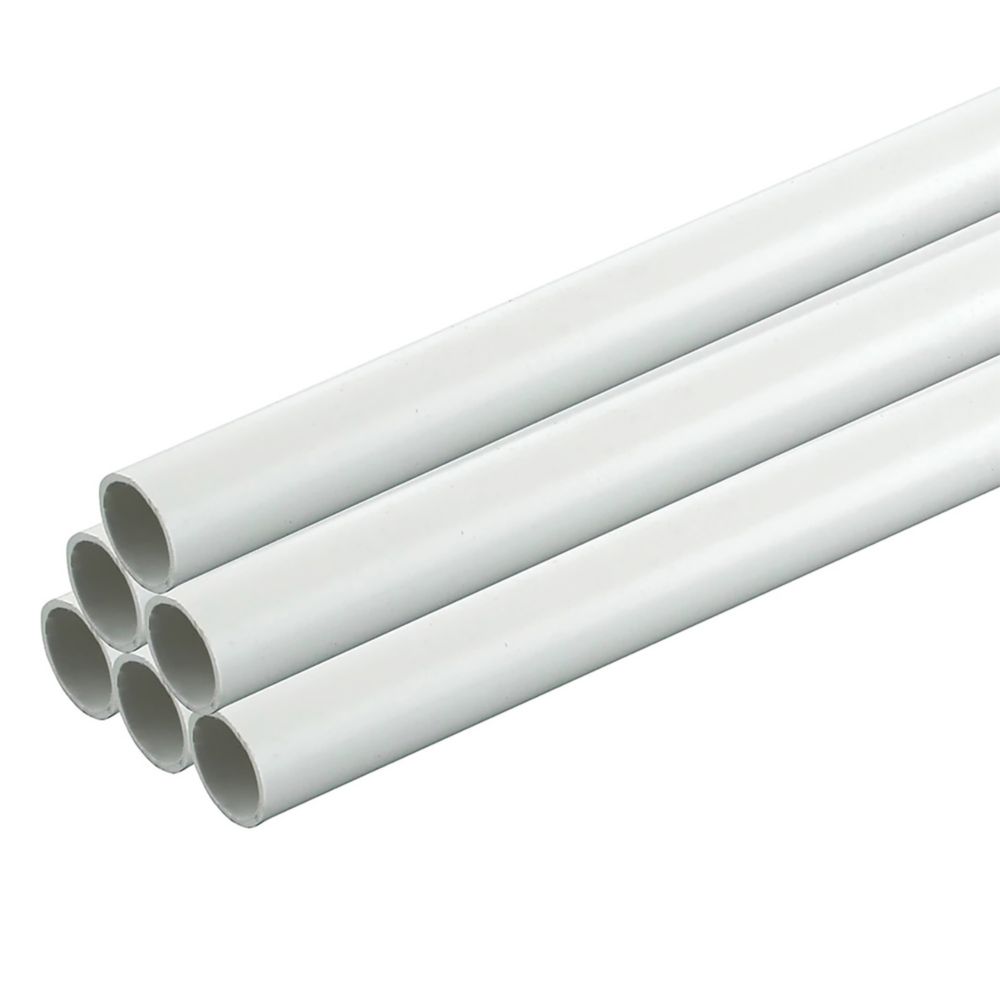 Deta TTE Round uPVC White Conduit 20mm x 2m 20 Pack - Screwfix