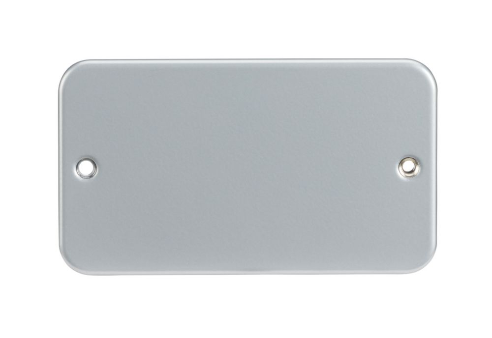 Knightsbridge 2-Gang Blanking Plate Grey - Screwfix