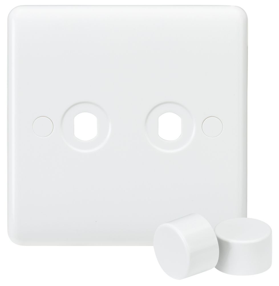 Knightsbridge Curved Edge 2-Gang Modular Dimmer Switch White - Screwfix Knightsbridge Curved Edge 2-Gang Modular Dimmer Switch White - Screwfix