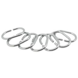 Shower Curtain Rings Chrome 12 Pack - Screwfix