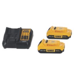 DEWALT DCZ298D2T-SFGB 18V 2 x 2.0Ah Li-Ion XR Cordless Combi Drill & Impact Driver Twin Pack ...