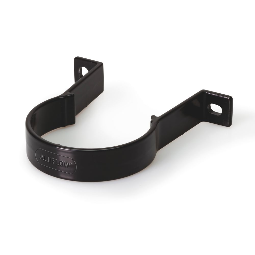 Aluflow Round Aluminium Downpipe Bracket Black 68mm - Screwfix