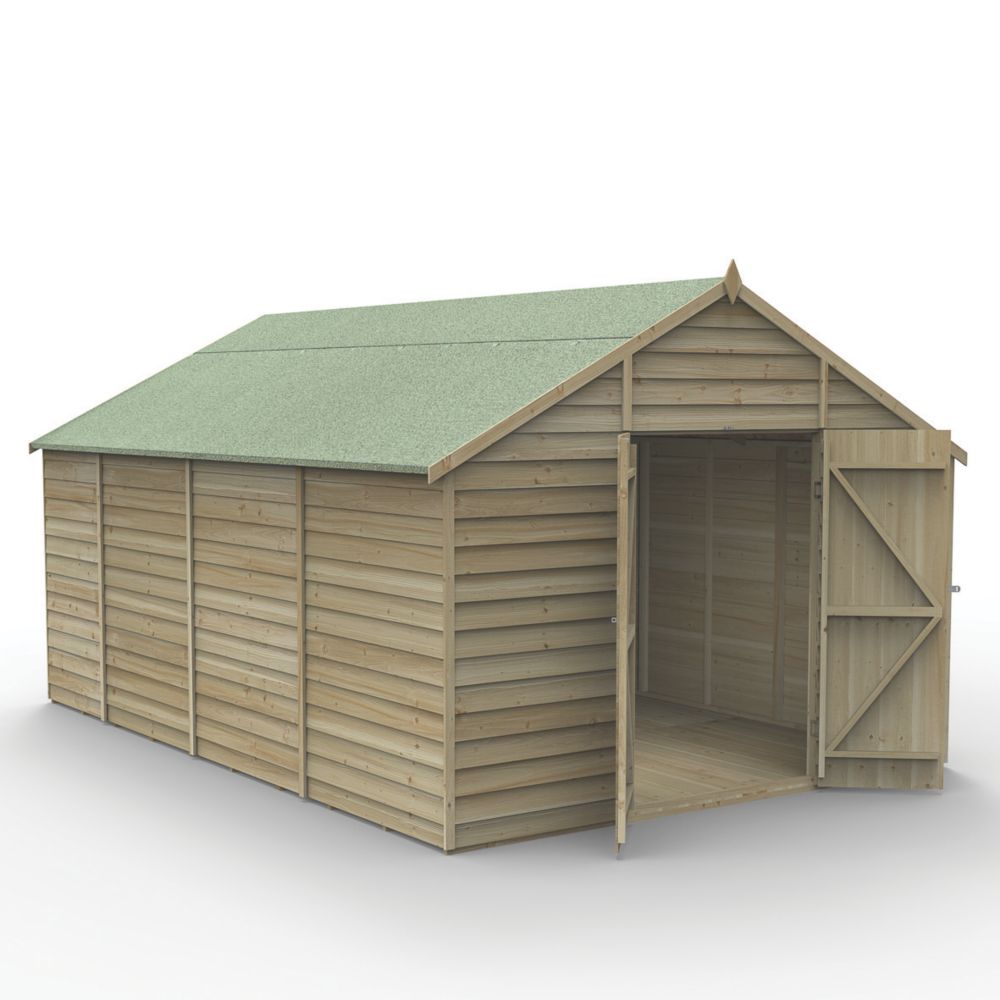 Forest 4Life 10' x 14' 6" (Nominal) Apex Overlap Timber Shed with ...
