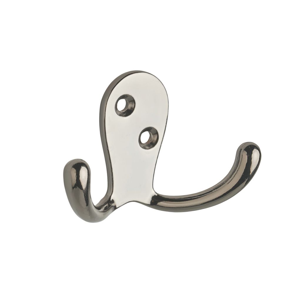 Decohooks Two Prong Wide Hook Black Nickel 130mm - Screwfix