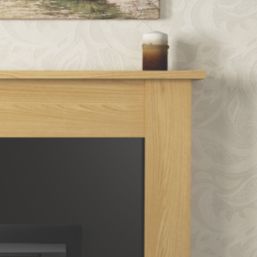 Be Modern Bromley Timber Electric Fireplace Oak Veneer 1210mm x 300mm x 1130mm - Screwfix