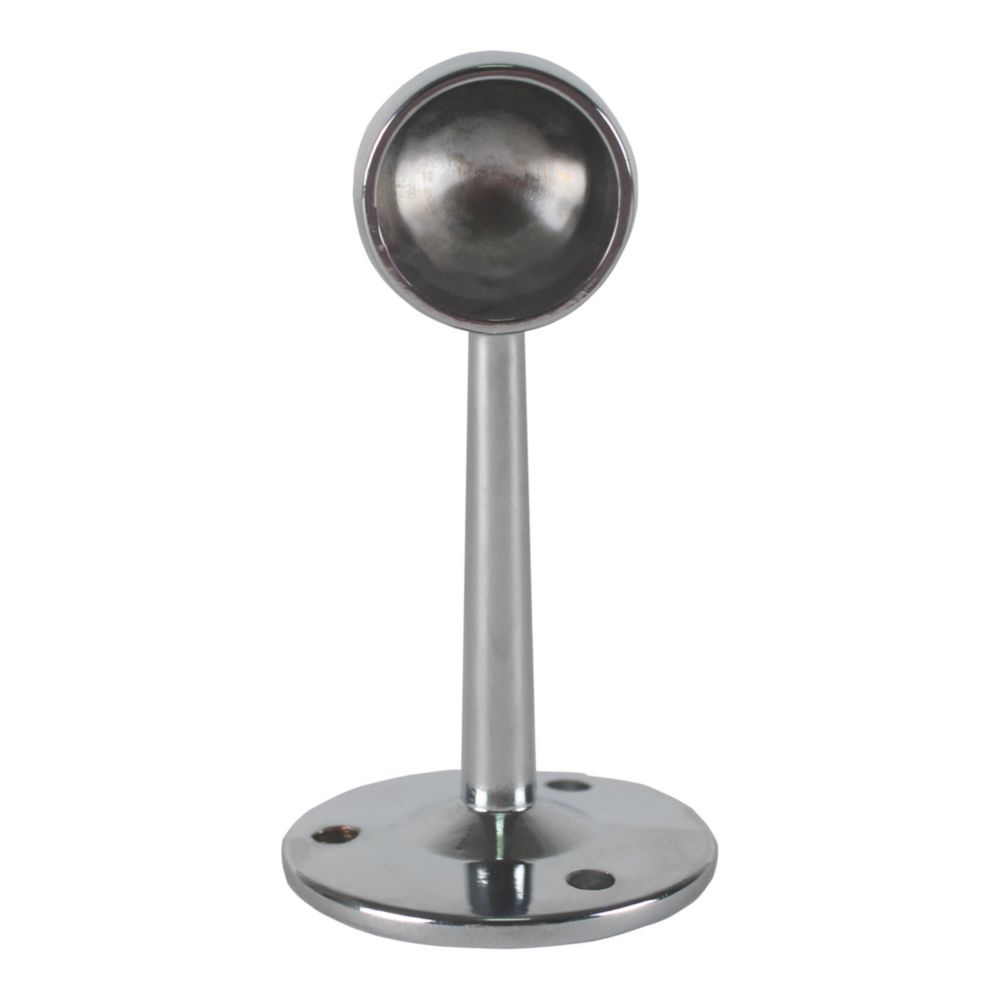 Essentials Rail End Brackets Polished Chrome 25mm 2 Pack - Screwfix