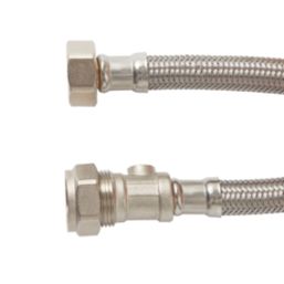 Essentials Flexible Tap Connector with Isolating Valve 22mm x 3/4" x ...