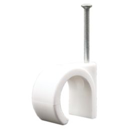 Talon 22mm Nail-In Clips White 100 Pack - Screwfix