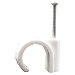 Talon 22mm Nail-In Clips White 100 Pack - Screwfix