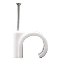 Talon 22mm Nail-In Clips White 100 Pack - Screwfix