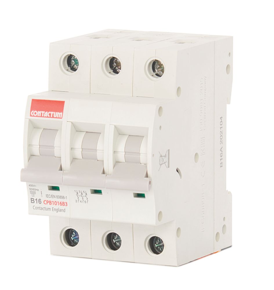 Contactum Defender 16A TP B Curve 3-Phase MCB - Screwfix