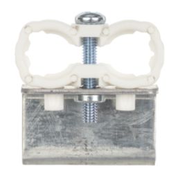 Lewden White Round Twin Mains Tail Clamps 25mm² 2 Pack - Screwfix