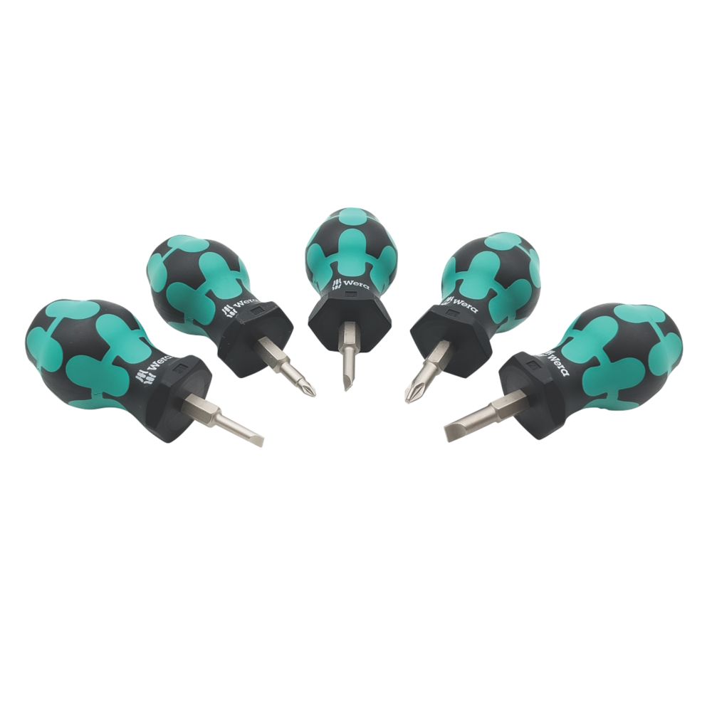 Wera Set 2 Mixed Stubby Screwdriver Set 5 Pieces - Screwfix