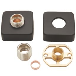 Highlife Bathrooms Square Shower Brackets Matt Black - Screwfix