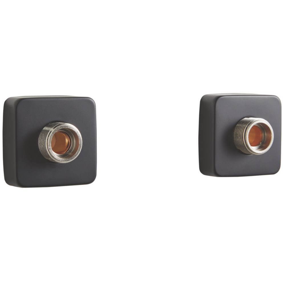 Highlife Bathrooms Square Shower Brackets Matt Black - Screwfix