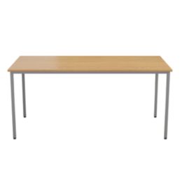 TC Group Rectangular Office Table Nova Oak/Silver 1800mm x 800mm - Screwfix