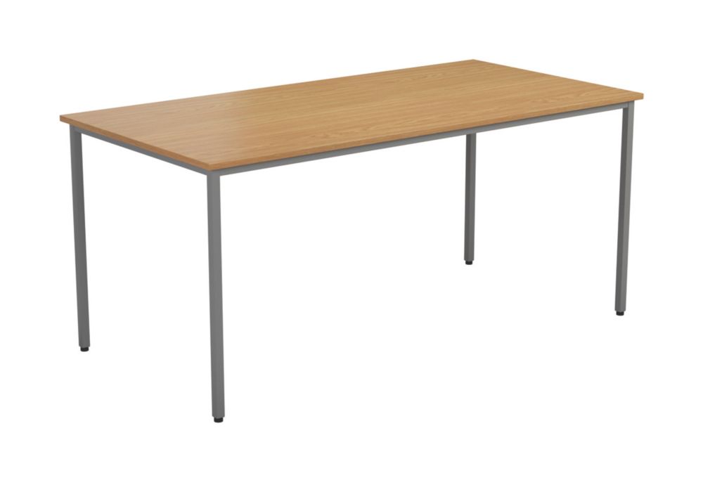 TC Group Rectangular Office Table Nova Oak/Silver 1800mm x 800mm - Screwfix