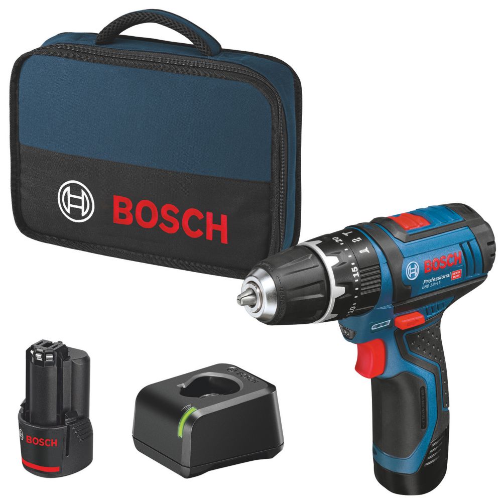Bosch GSB 12V-15 12V 2 x 2.0Ah Li-Ion CoolPack Cordless Combi Drill ...