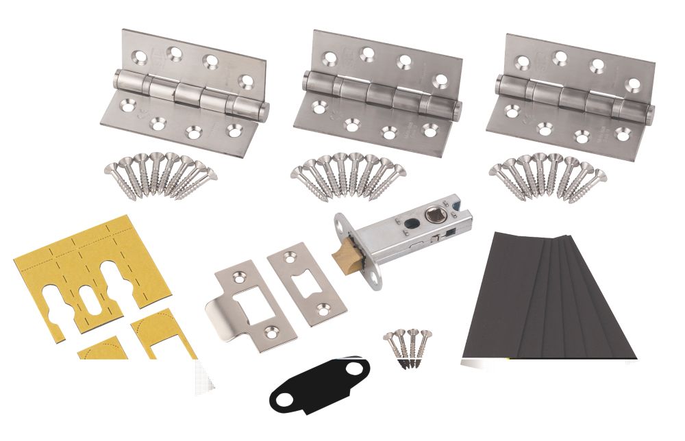 Smith & Locke Fire Rated Fire Door Latch Pack Satin Stainless Steel ...