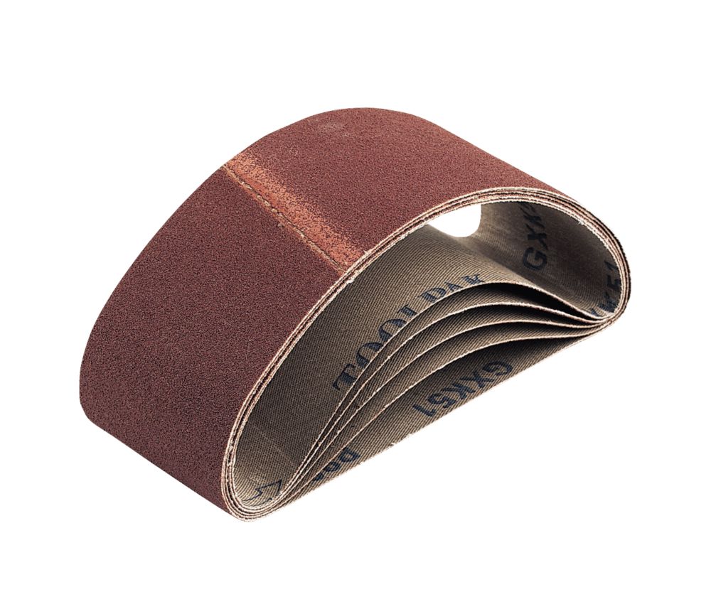 60 Grit Cloth Sanding Belts 400mm x 60mm 5 Pack - Screwfix