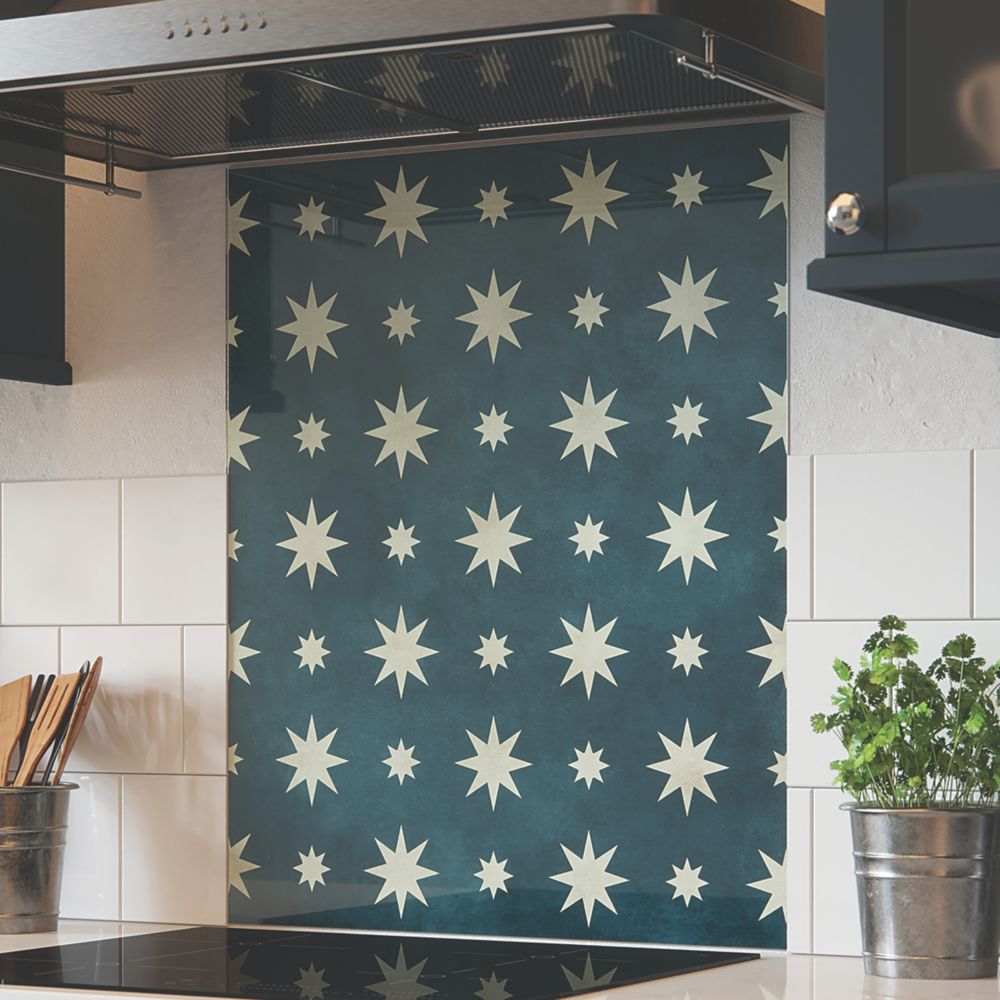House Beautiful Jasper Indigo Kitchen Splashback 900mm x 750mm x 6mm ...