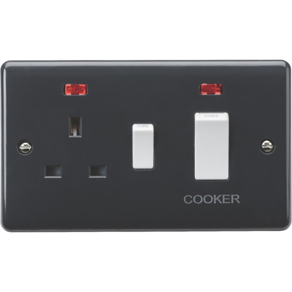 Knightsbridge Part M 45A 2-Gang DP Cooker Switch & 13A DP Switched ...