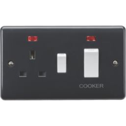 Knightsbridge Part M 45A 2-Gang DP Cooker Switch & 13A DP Switched ...