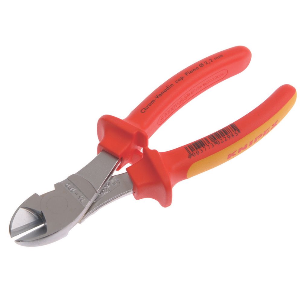 Knipex VDE High Leverage Diagonal Cutters 7" (180mm) - Screwfix