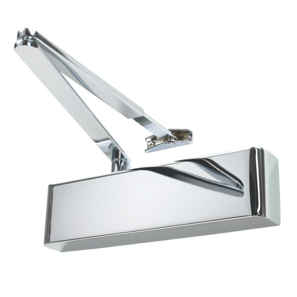 Rutland TS.5204 Fire Rated Overhead Door Closer Polished Chrome - Screwfix