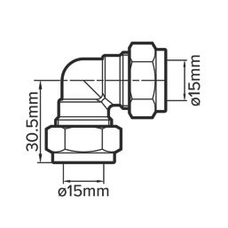 Flomasta Brass Compression Equal 90° Elbows 15mm 10 Pack - Screwfix